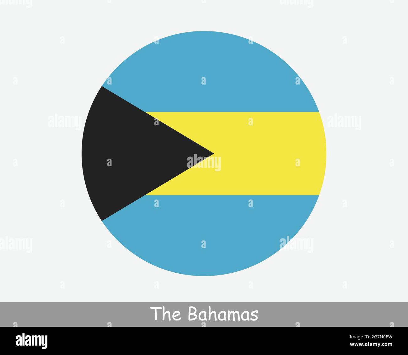 The Bahamas Round Circle Flag. Bahamian Circular Button Banner Icon. EPS Vector Stock Vector ...