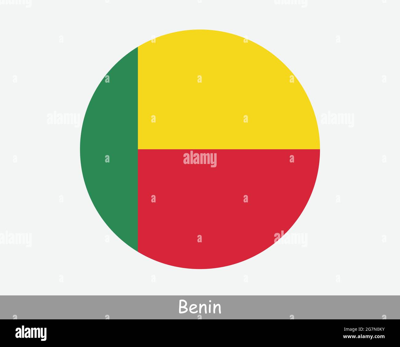 Benin Round Circle Flag. Beninese Circular Button Banner Icon. EPS Vector Stock Vector Image ...