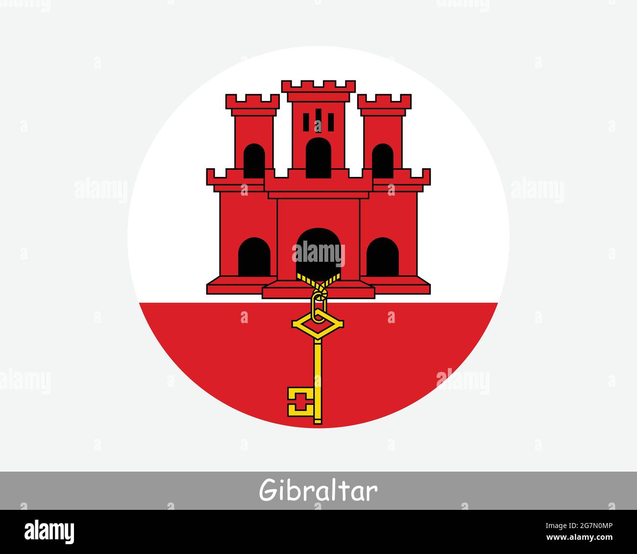 Gibraltar Round Circle Flag. Gibraltarian Circular Button Banner Icon ...