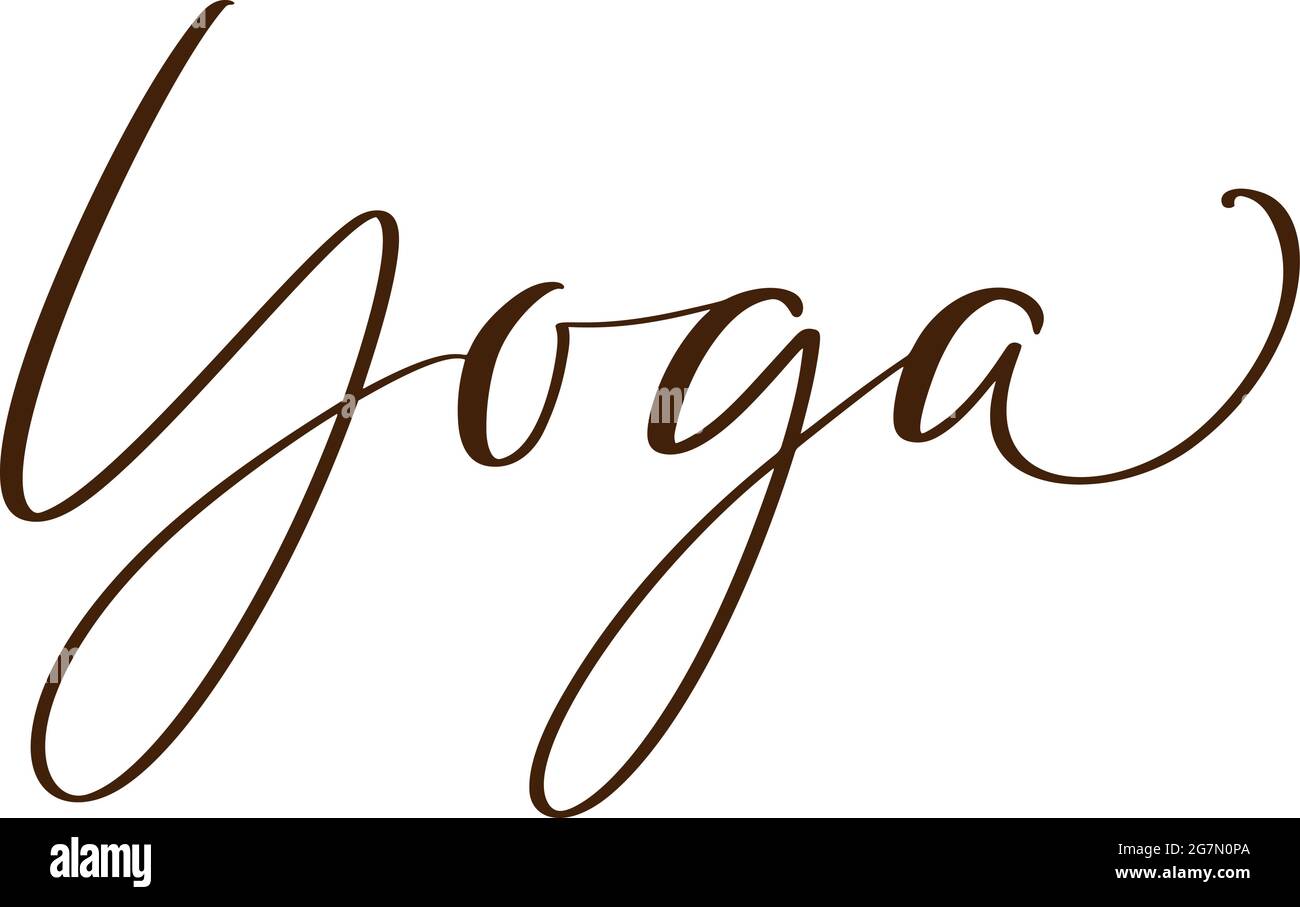 Vector lettering illustration text Yoga logo. Calligraphy letters ...