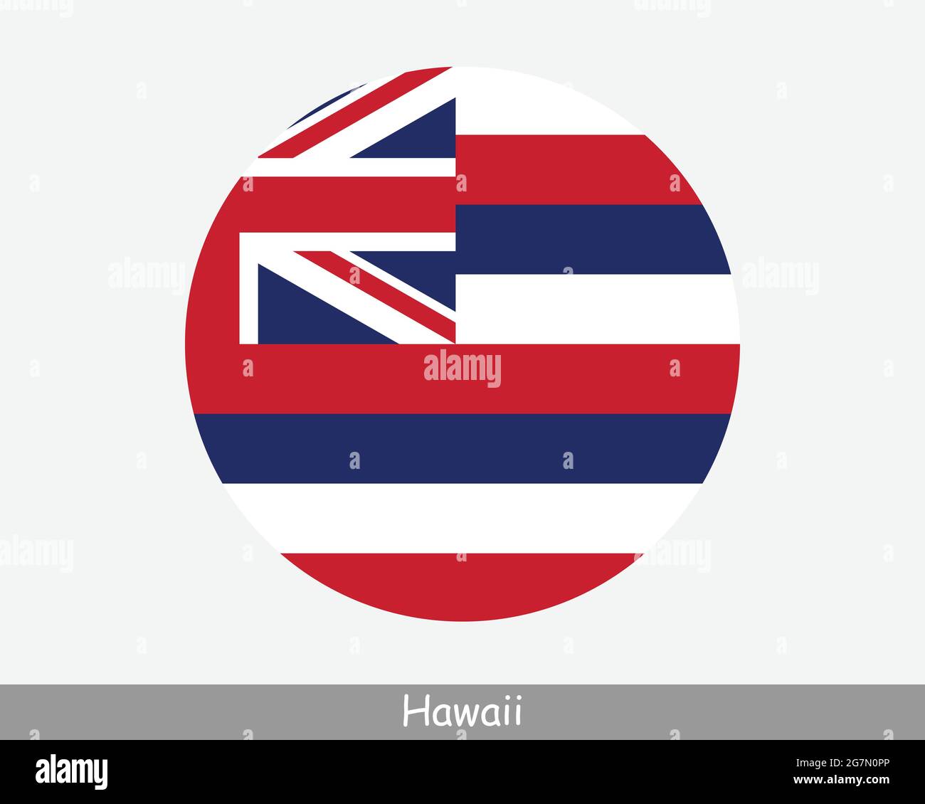 Hawaii Round Circle Flag. HI USA State Circular Button Banner Icon ...