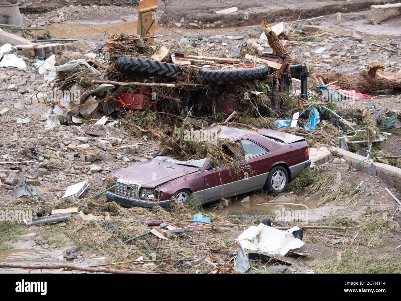 Schuld, Germany. 15th July, 2021. Largely destroyed and flooded village ...