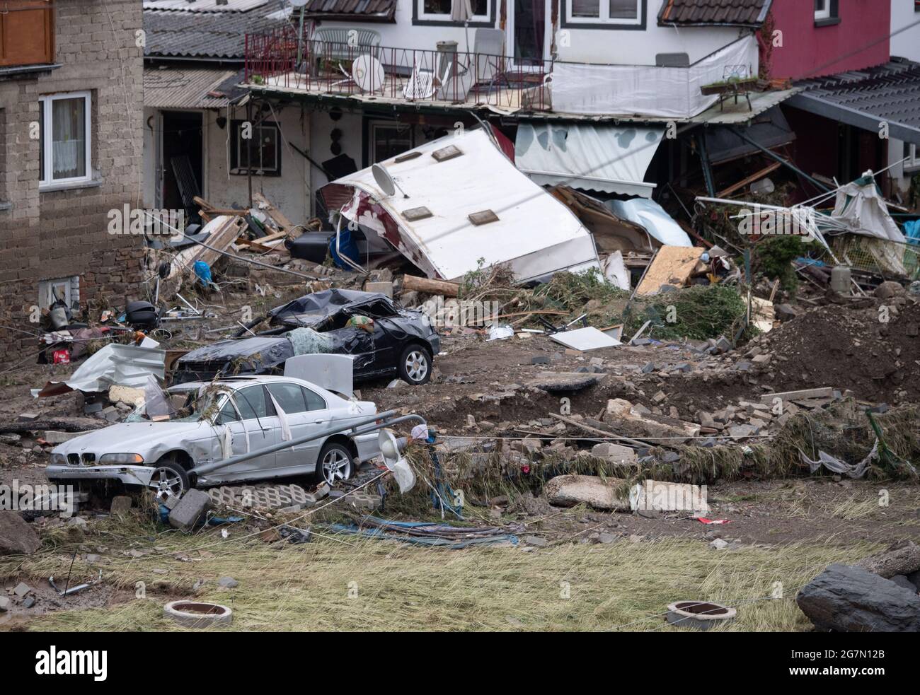 Schuld, Germany. 15th July, 2021. Largely destroyed and flooded village ...