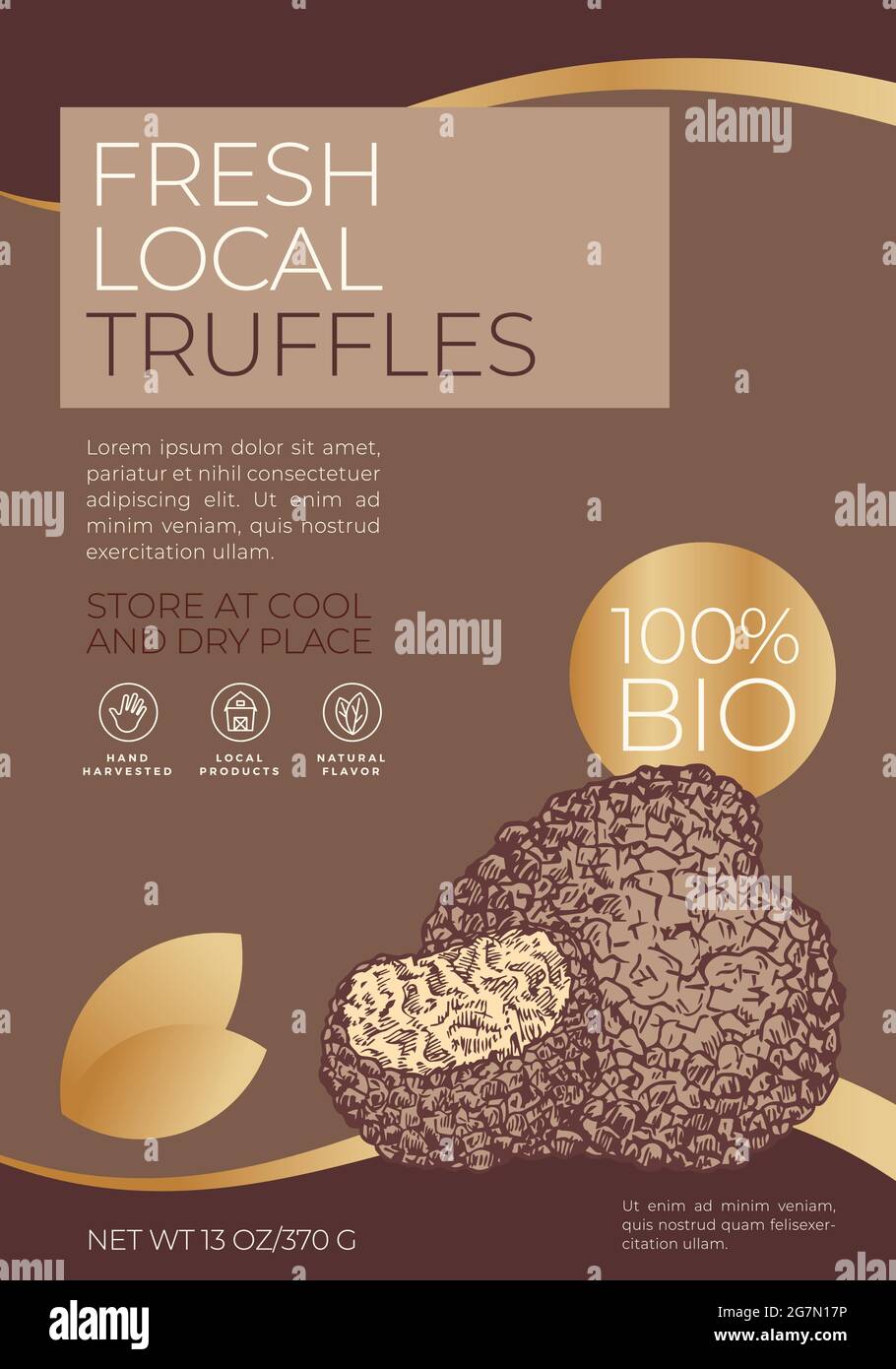 Fresh Local Mushrooms Label Template. Abstract Vector Packaging Design ...