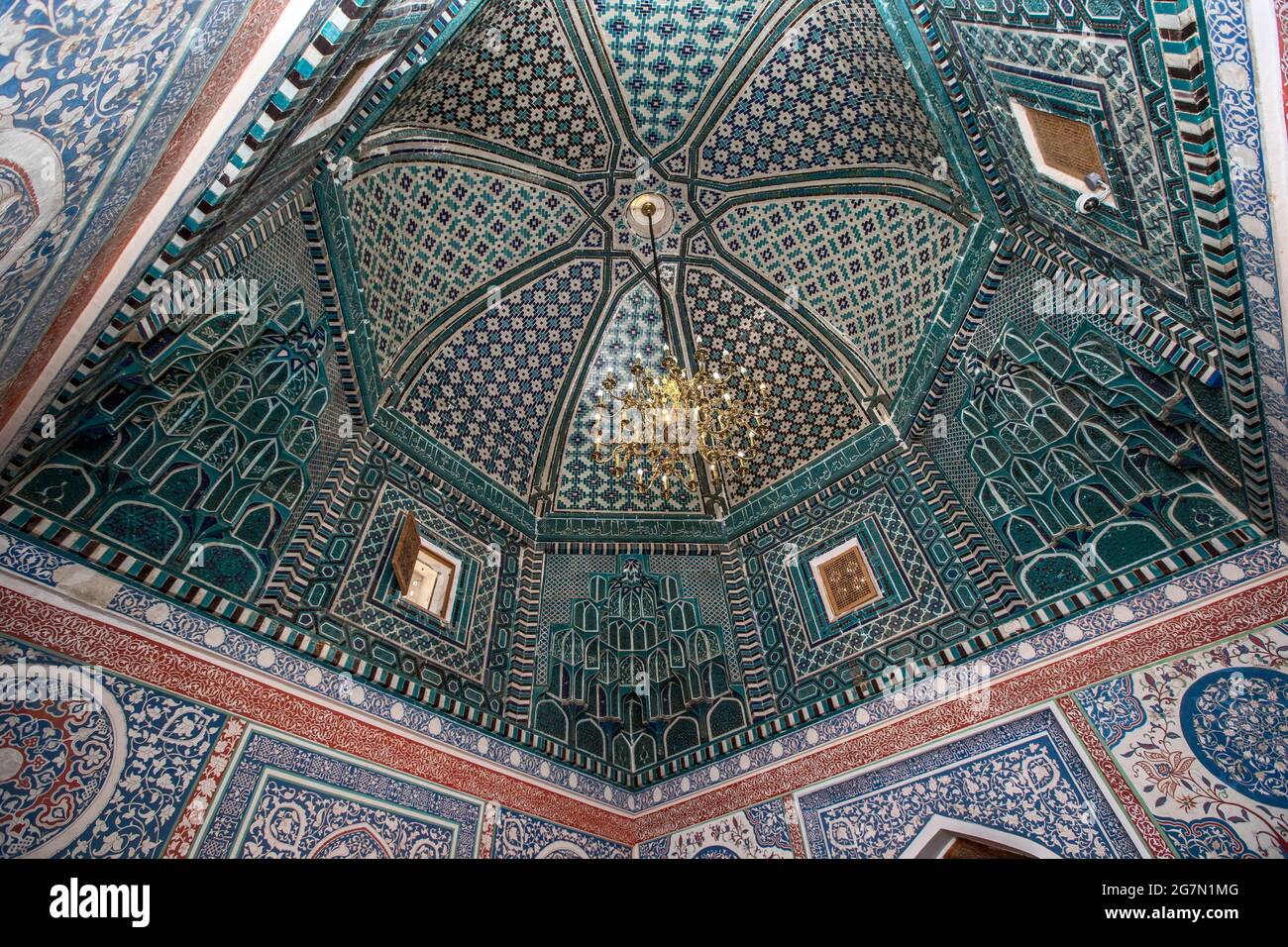 Ceiling of preyer room, Kusam Ibn Abbas complex, cousin of The Prophet ...