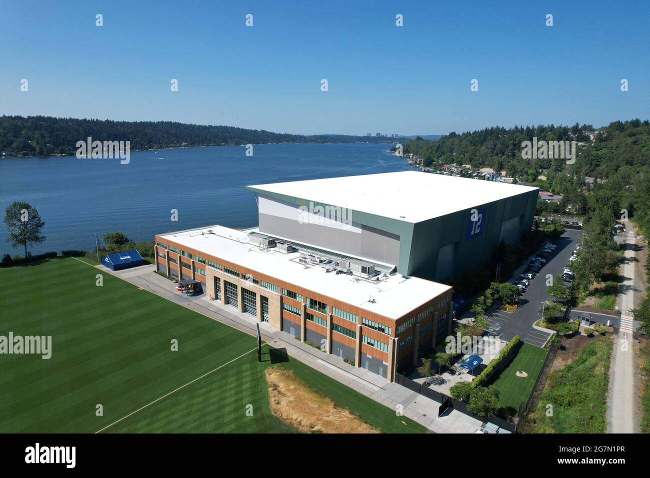 An aerial view of the Virginia Mason Athletic Center, Wednesday, July ...