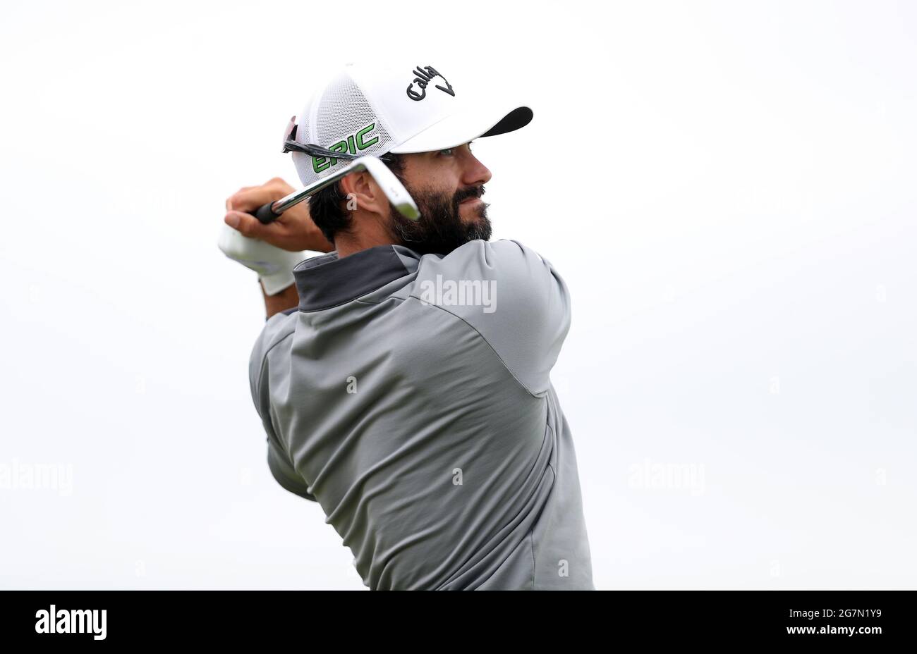 Canada’s Adam Hadwin tees off during day one of The Open at The Royal ...
