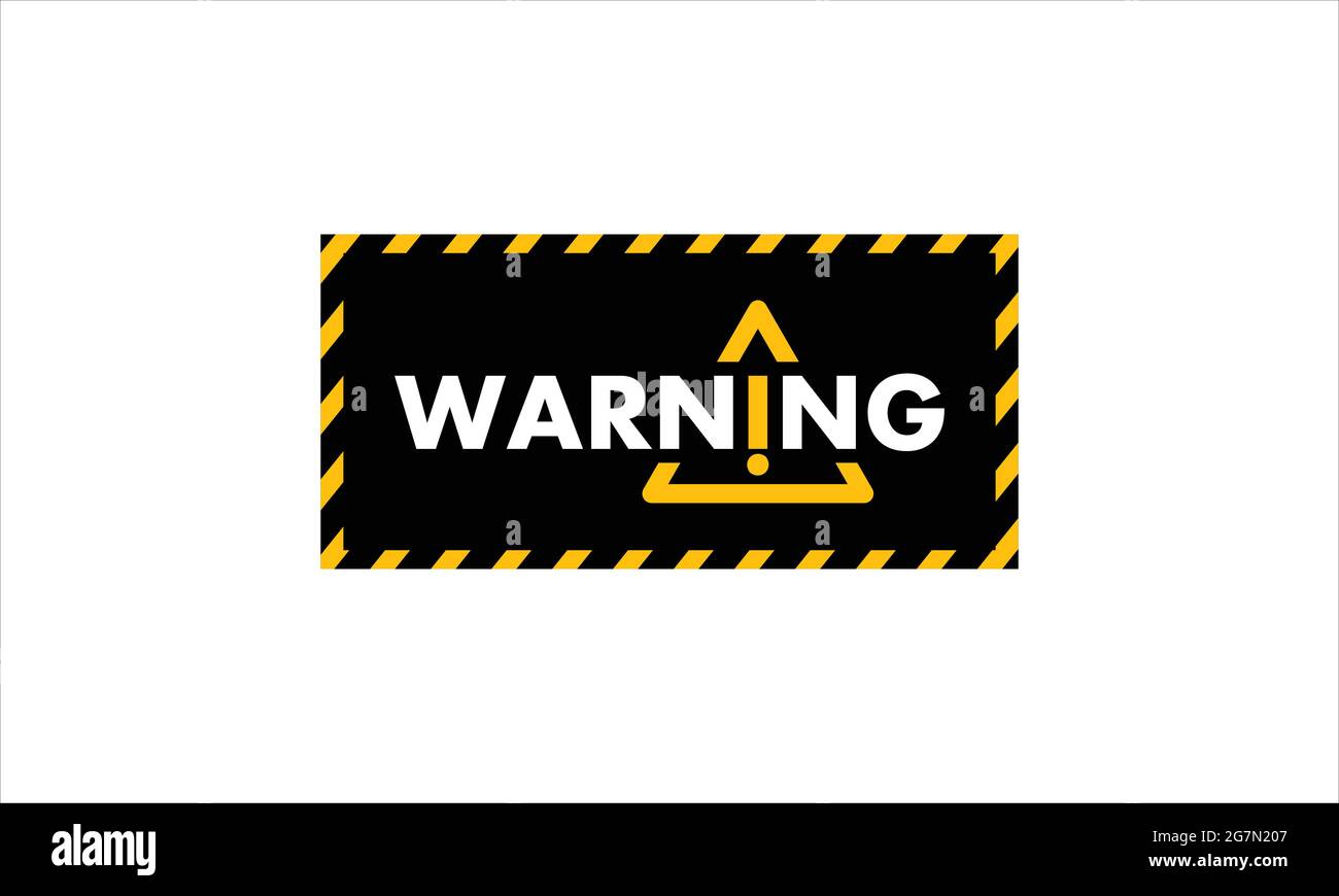 Alert Warning tape sign with Triangle icon logo design vector ...