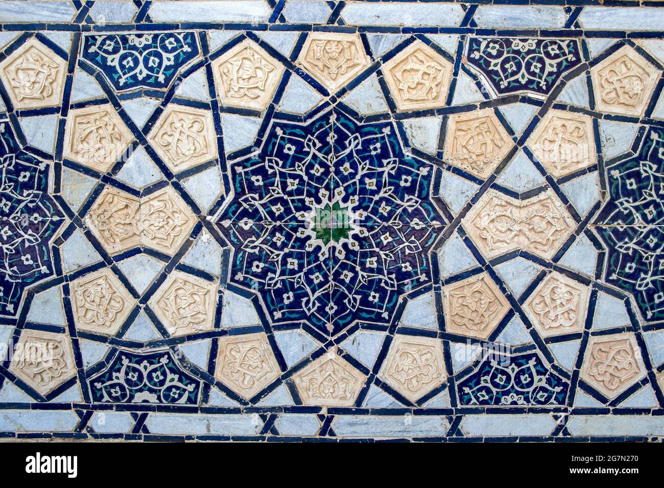 Exterior lower wall, Bibi Khanum mosque Samarkand, Uzbekistan Stock ...