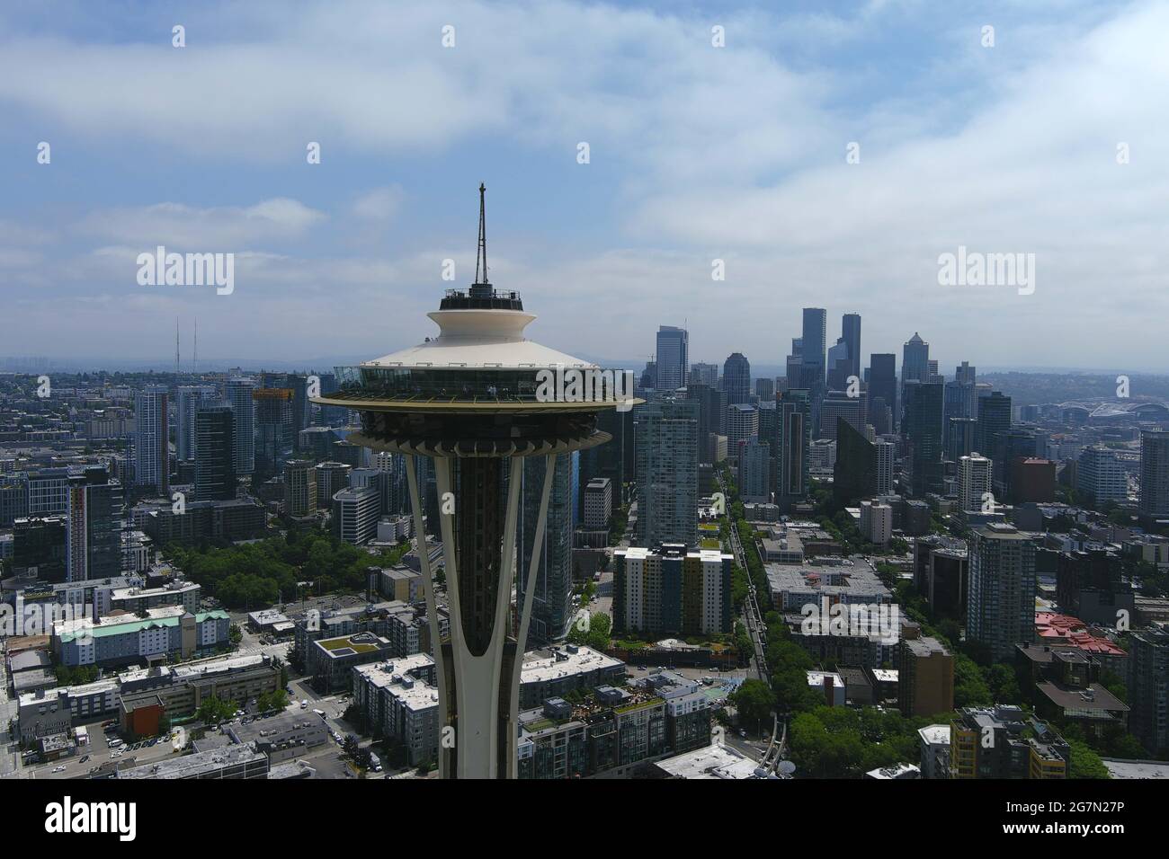 The Space Needle and the downtown Seattle skyline, Wednesday, July 14 ...