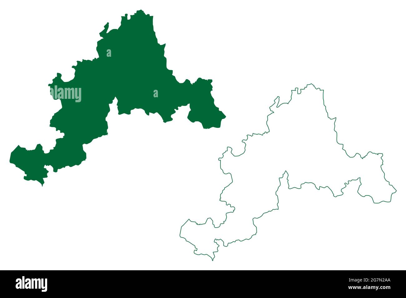 Jhalawar district (Rajasthan State, Republic of India) map vector ...