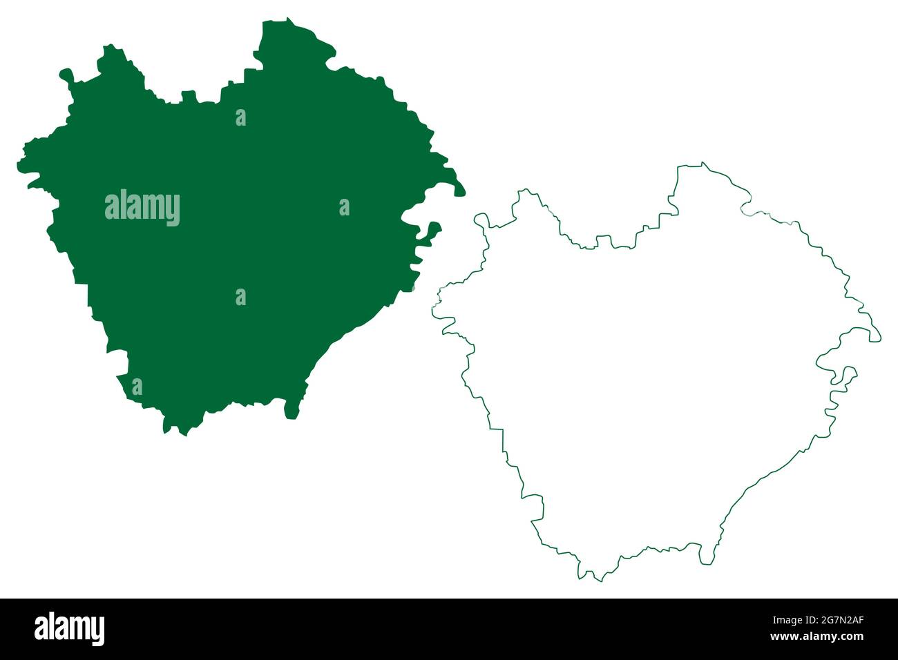 Jhunjhunu district (Rajasthan State, Republic of India) map vector illustration, scribble sketch ...