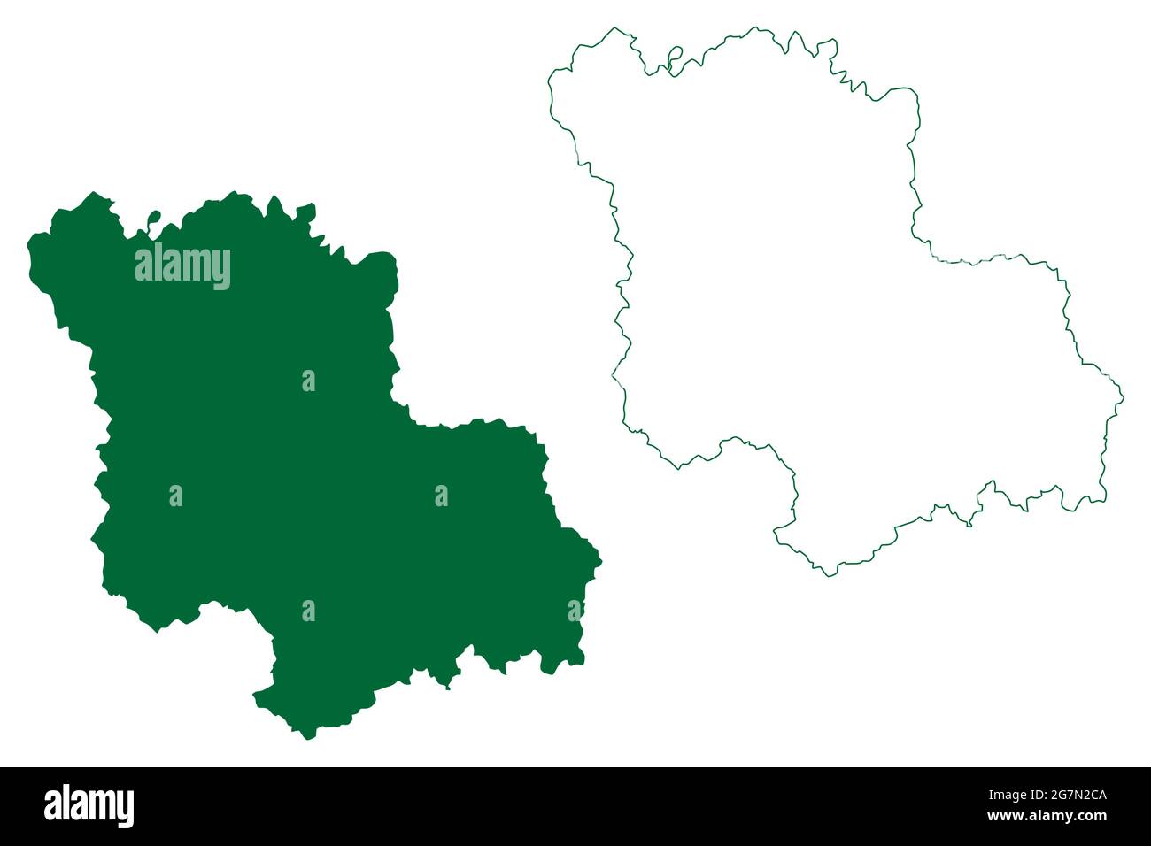 Jodhpur district (Rajasthan State, Republic of India) map vector ...