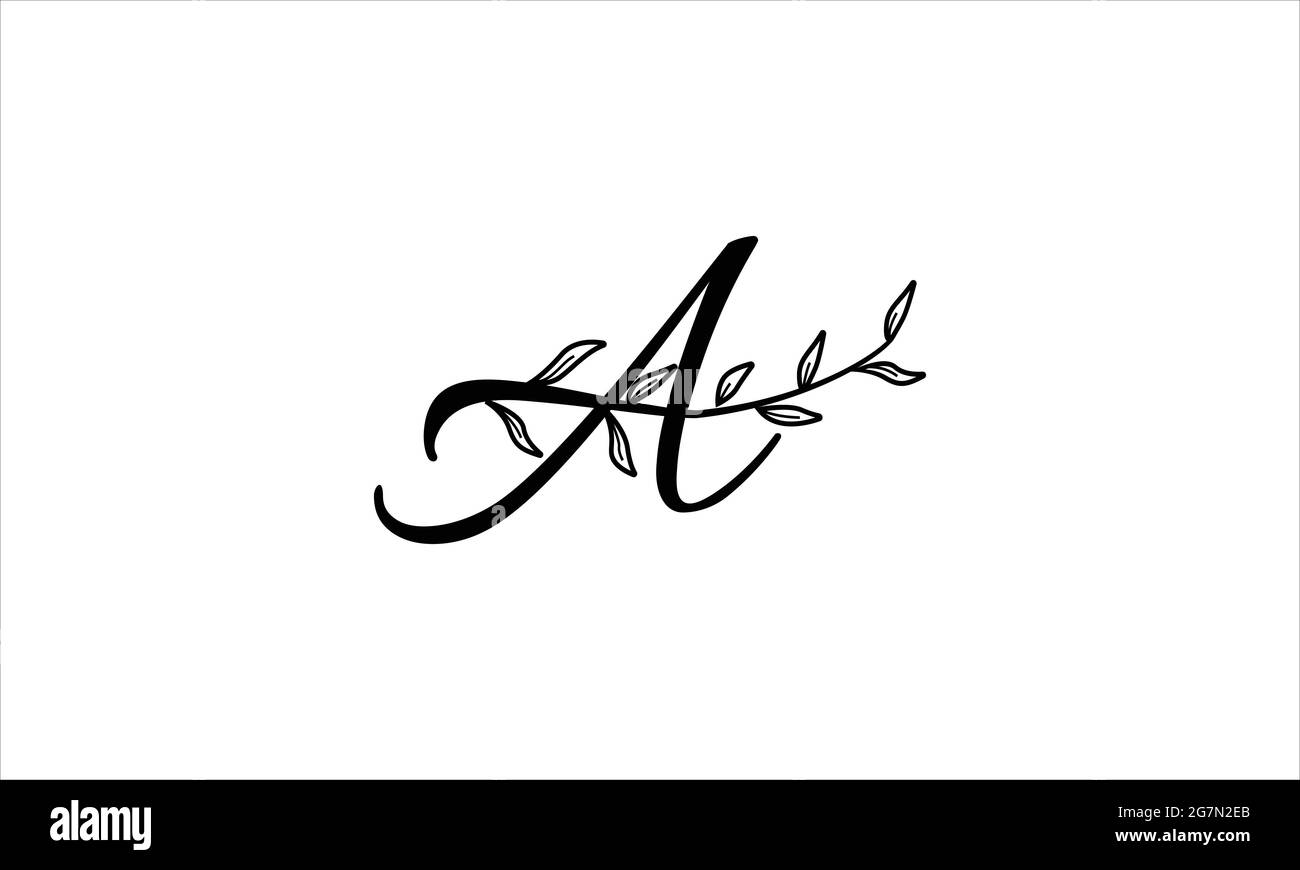 Letter a botanical logo hi-res stock photography and images - Alamy