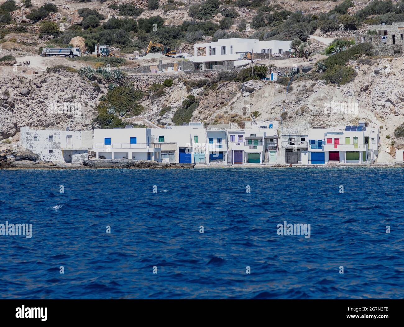Milos island, Klima fishing village, Cyclades Greece. Seafront ...