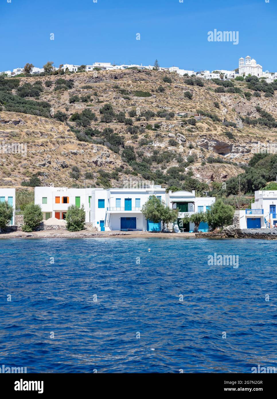 Cyclades Greece. Milos island, Klima fishing village on the coast and ...