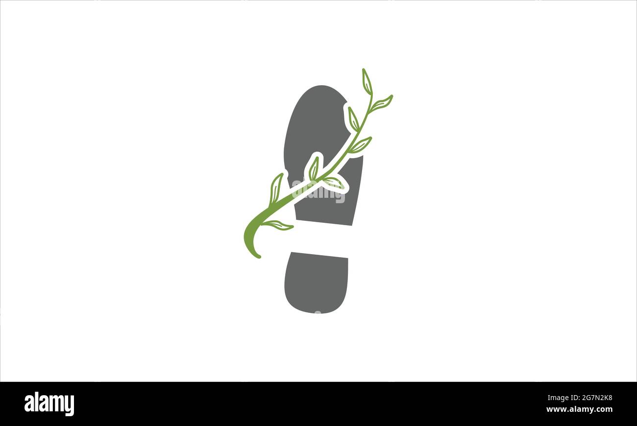 Ecology foot logo with green leaf. Vector logo design illustration ...