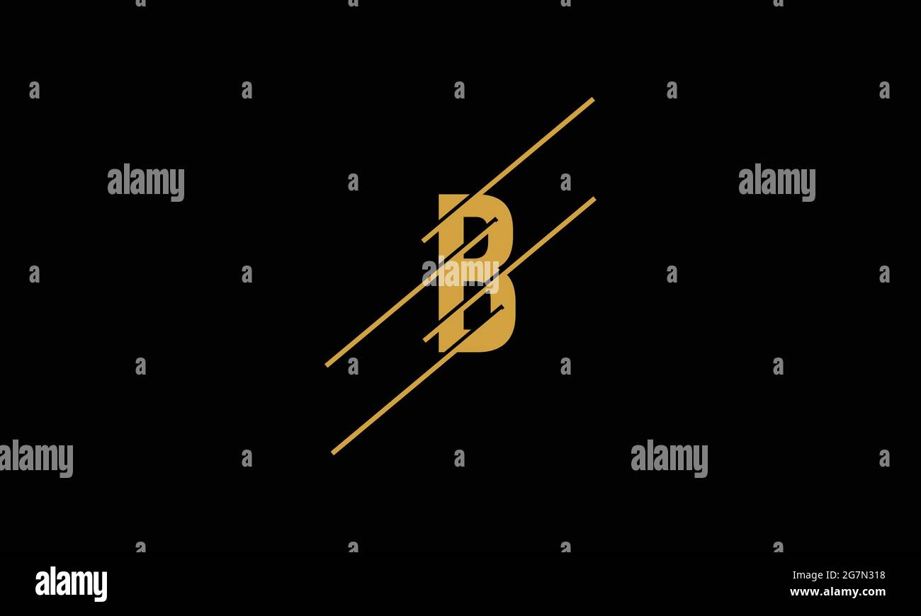 Letter B technology logo with diagonal lines for fast tech concept in ...