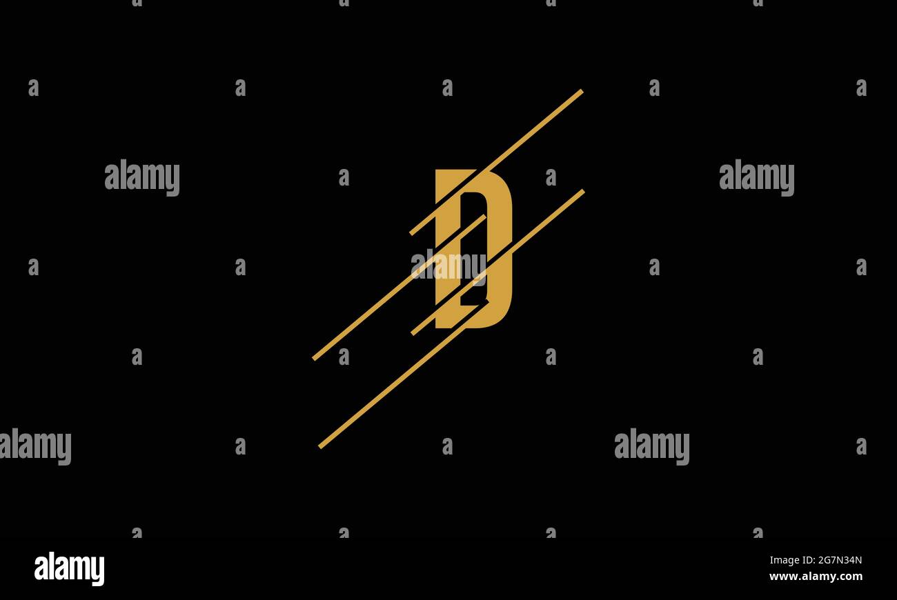 Letter D technology logo with diagonal lines for fast tech concept in ...