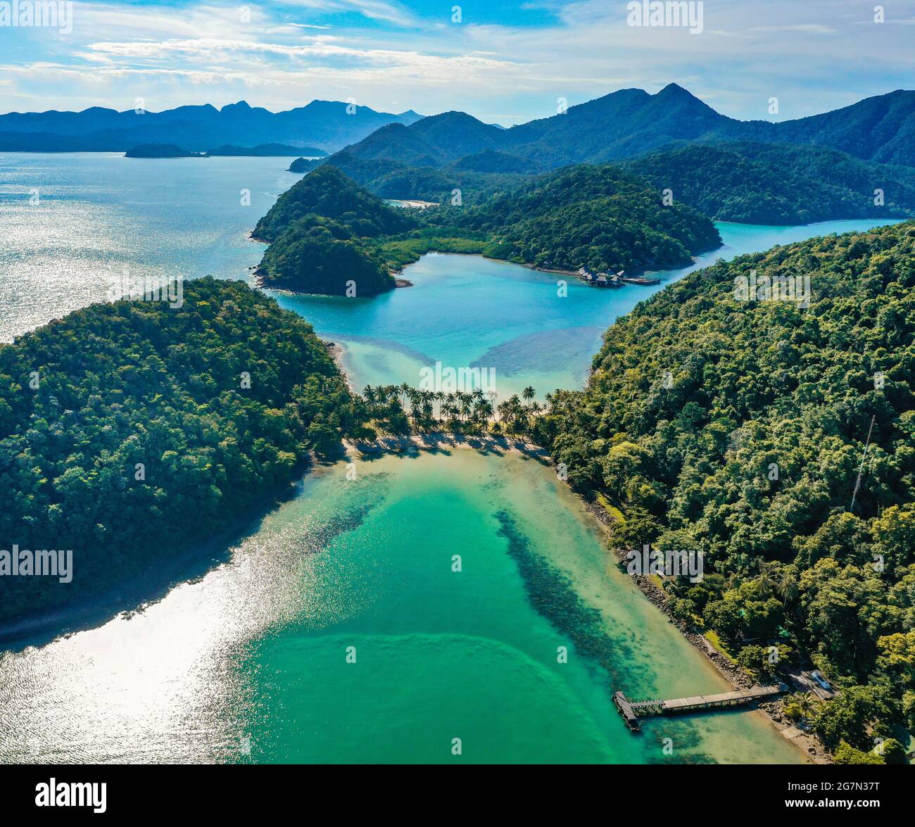 Aerial view of Koh Ngam, in Koh Chang, Trat, thailand, south east asia ...
