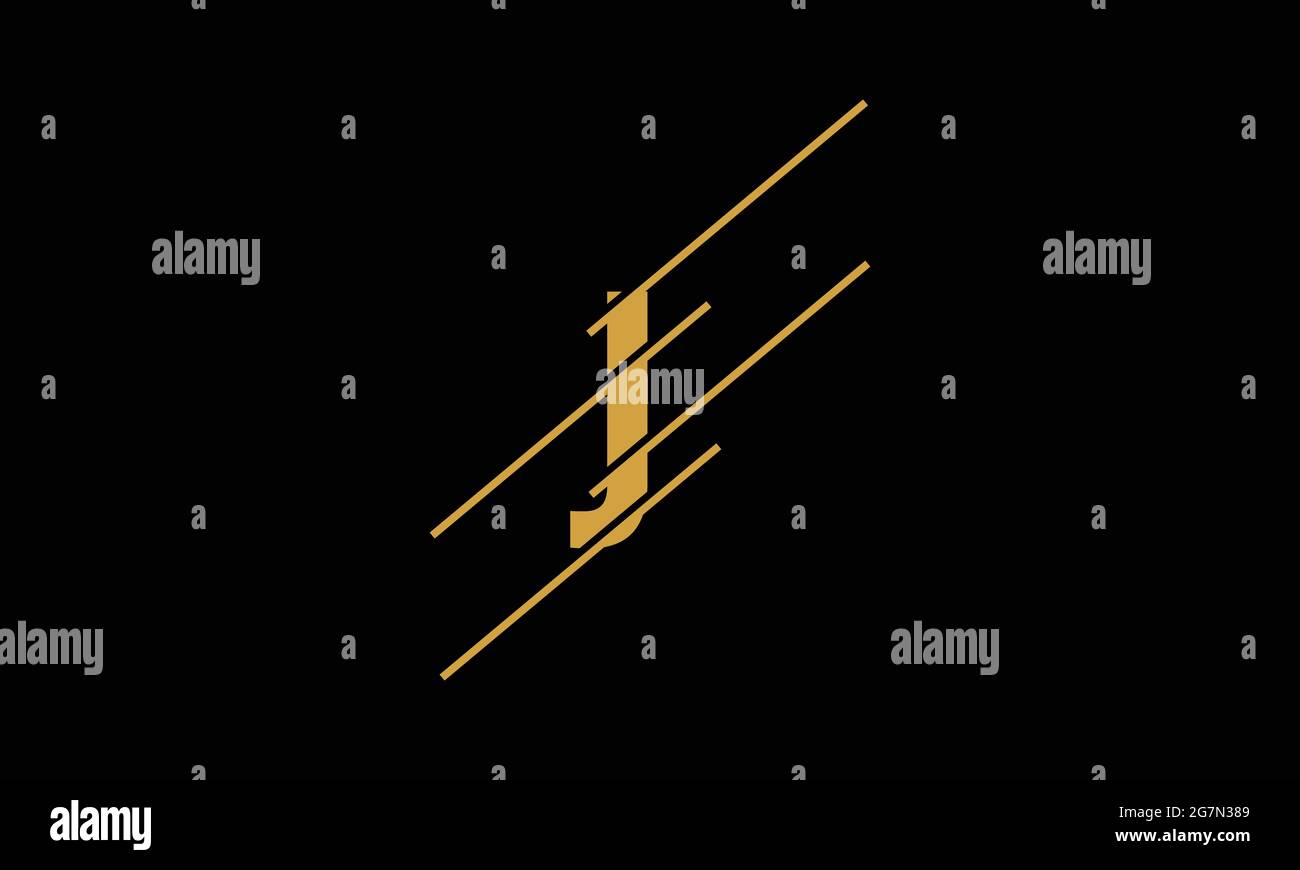 Letter J technology logo with diagonal lines for fast tech concept in ...