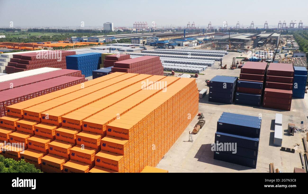TAICANG, CHINA - JULY 14, 2021 - Aerial photo of CIMC Container ...