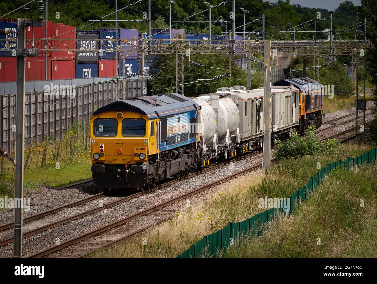 Tesco freight train hi-res stock photography and images - Alamy