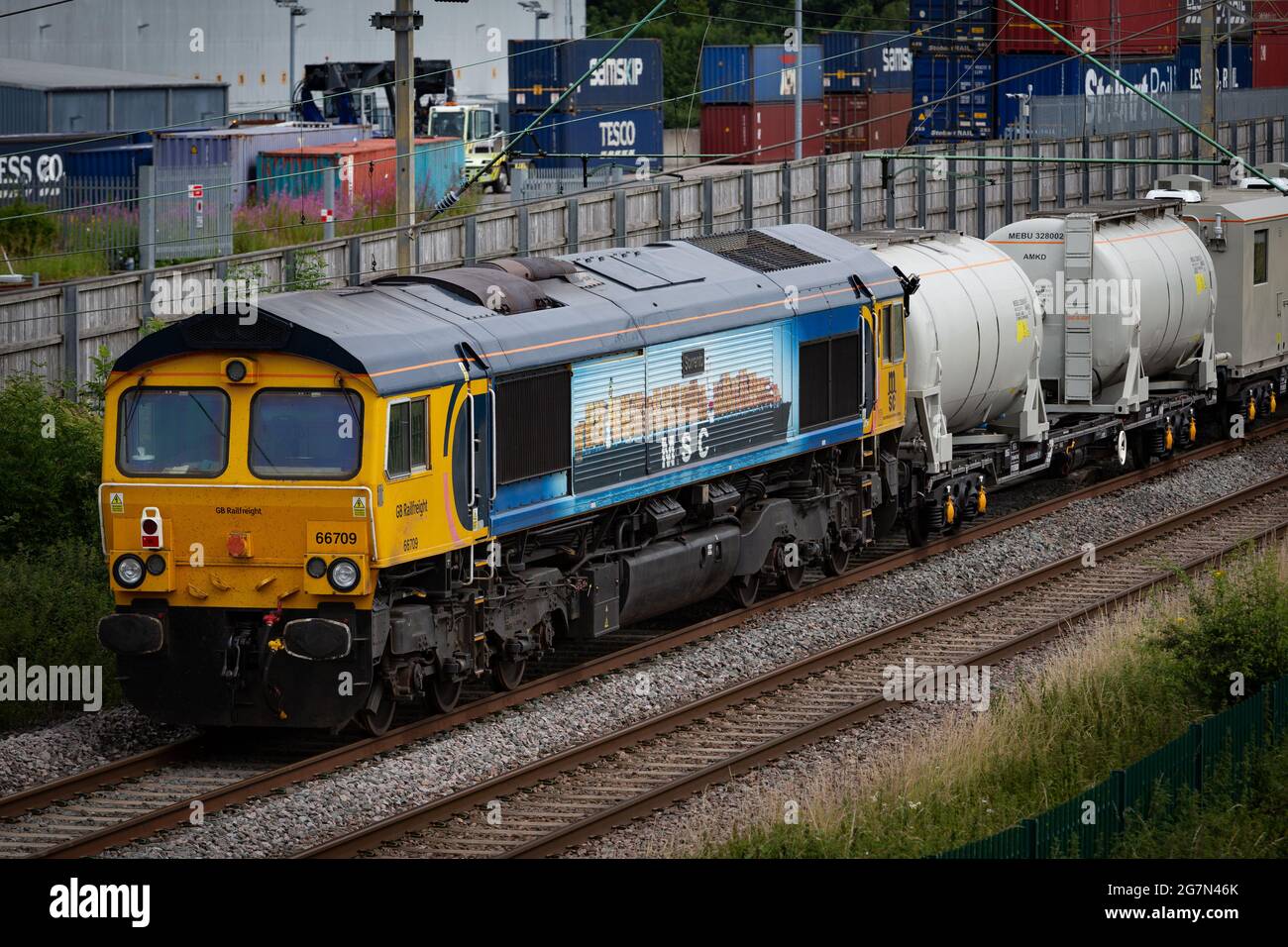 Tesco freight train hi-res stock photography and images - Alamy
