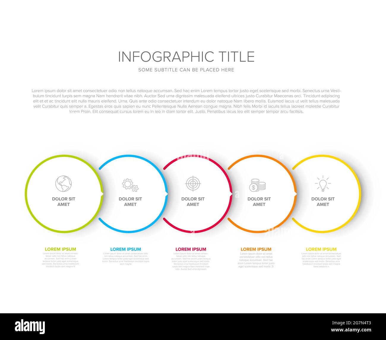 Vector process progress template diagram schema with five steps icons ...