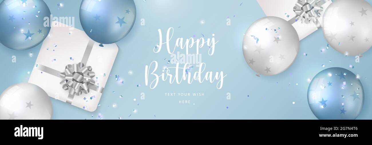 Silver And Blue Banner