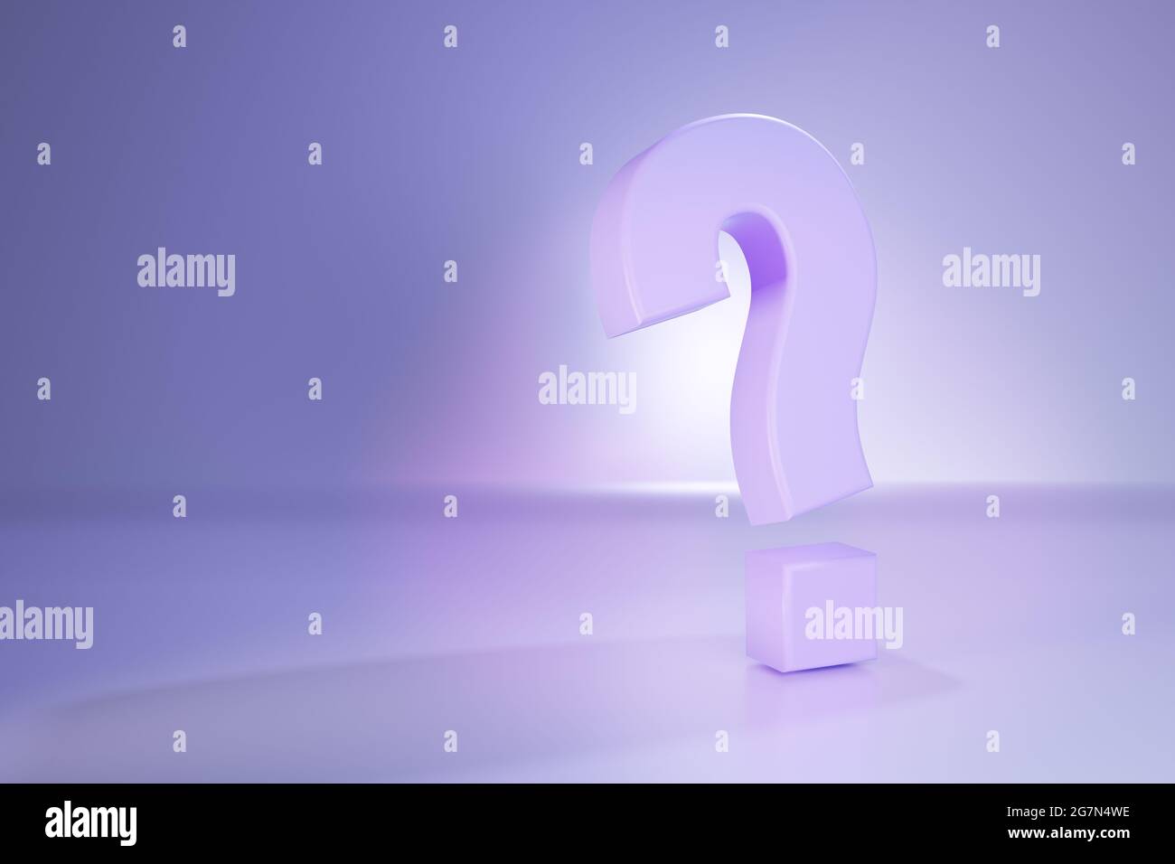 Large bluish-pink question mark on a purple background. 3d illus Stock ...