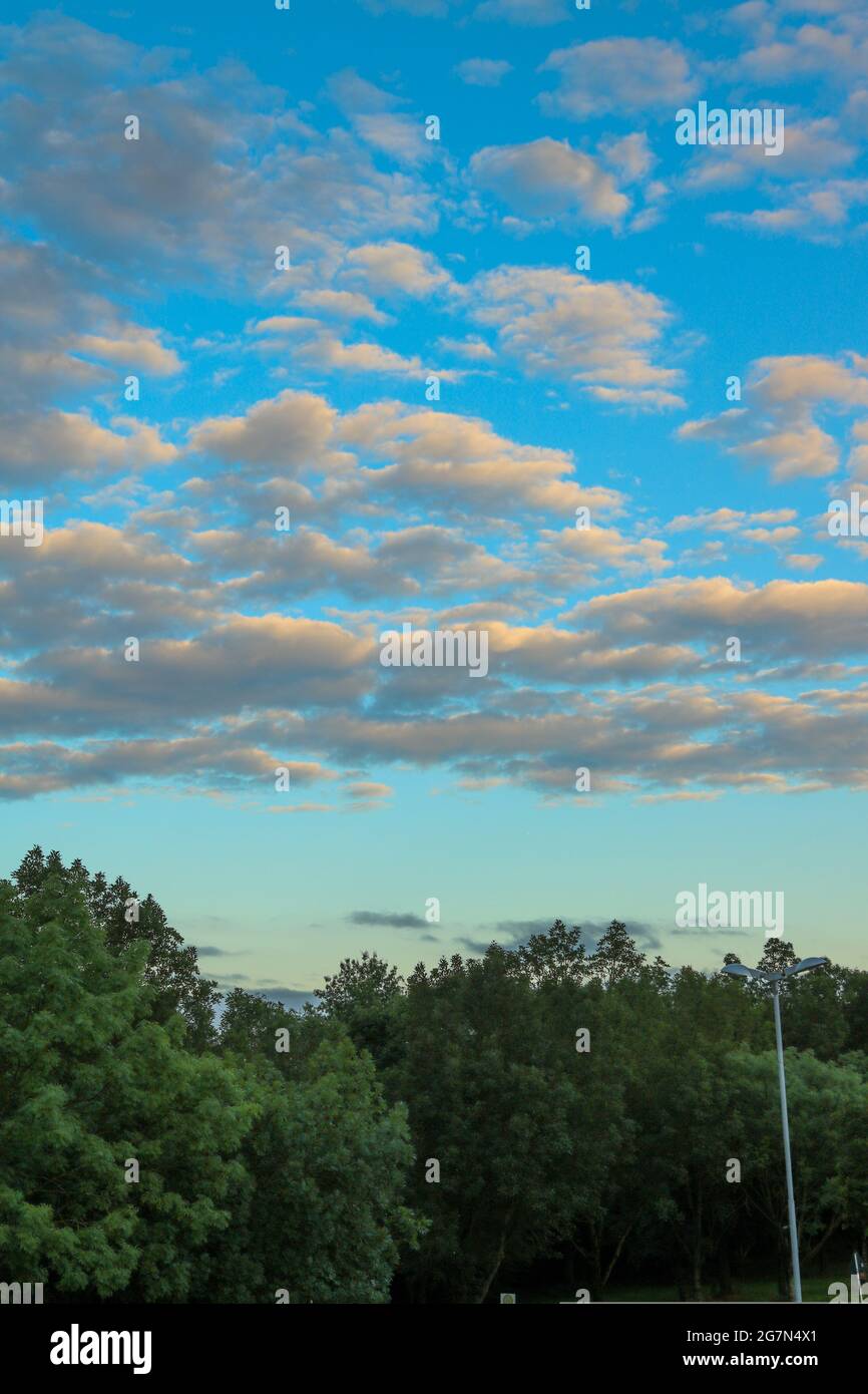 A dramatic blue sky with lots of clouds Stock Photo - Alamy