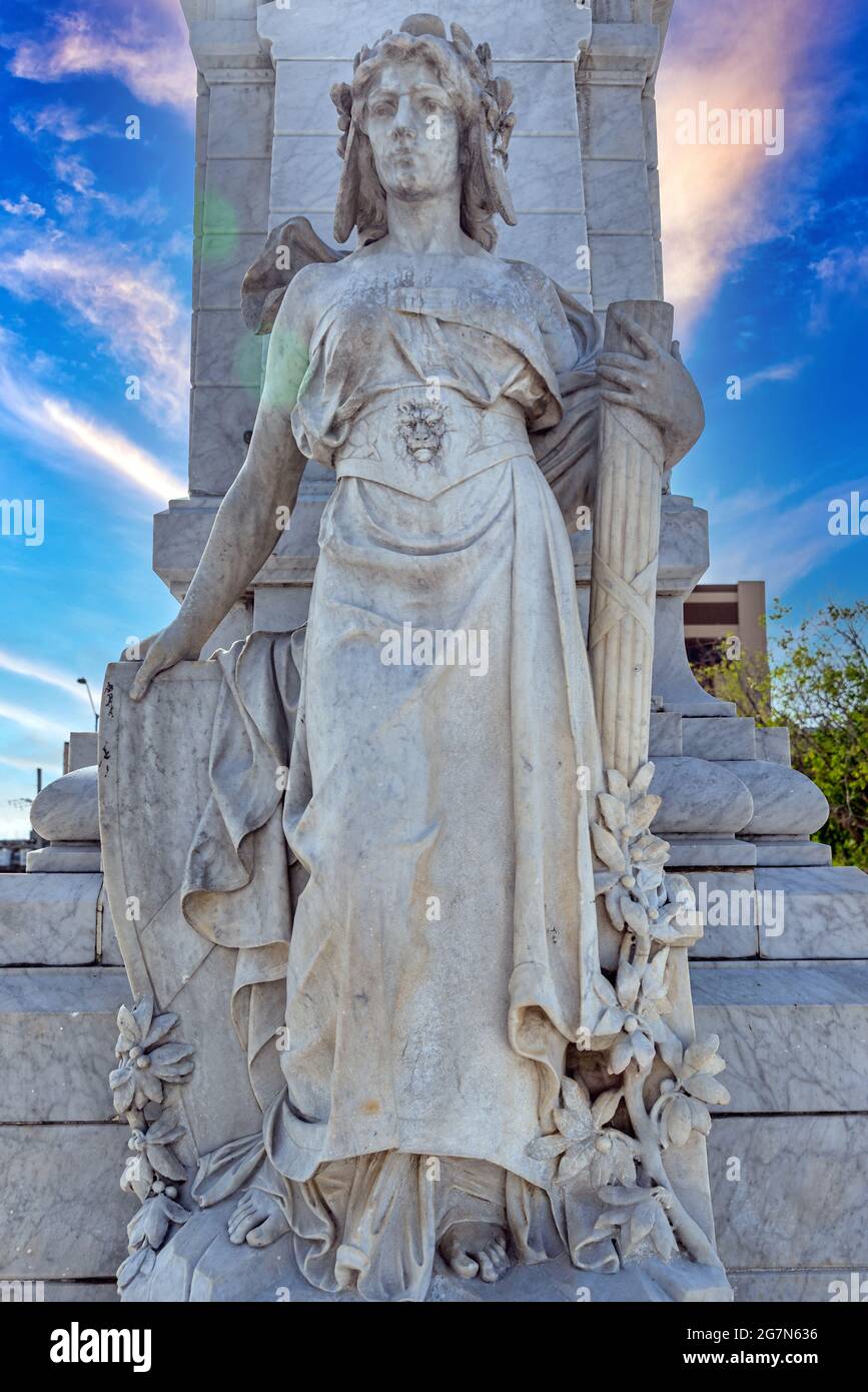 Lady Freedom or Liberty (symbol or concept) in the monument to Calixto ...