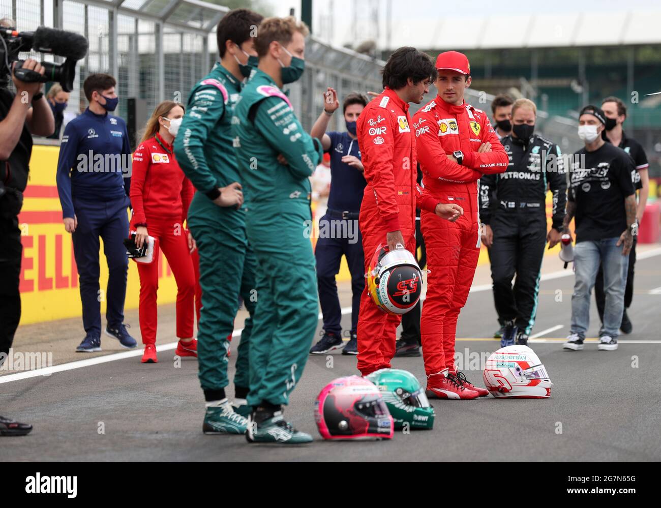 Ferrari’s Carlos Sainz and Charles Leclerc in the paddock ahead of the ...