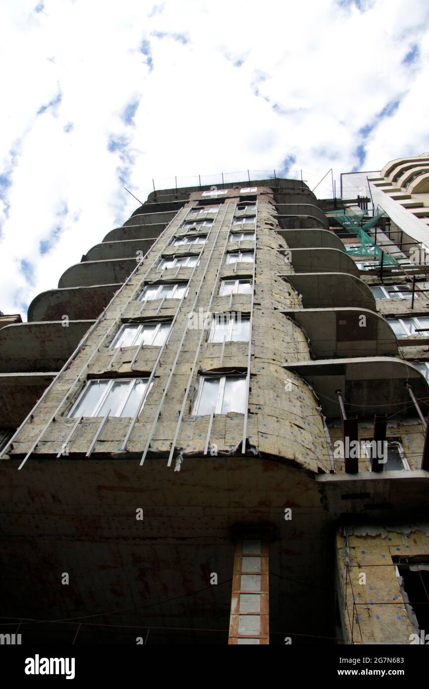 construction project - incompleted house underside view close up Stock ...