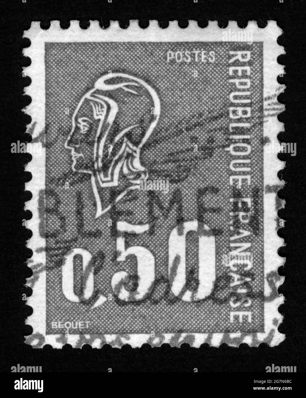 Old france postage stamp Black and White Stock Photos & Images - Alamy