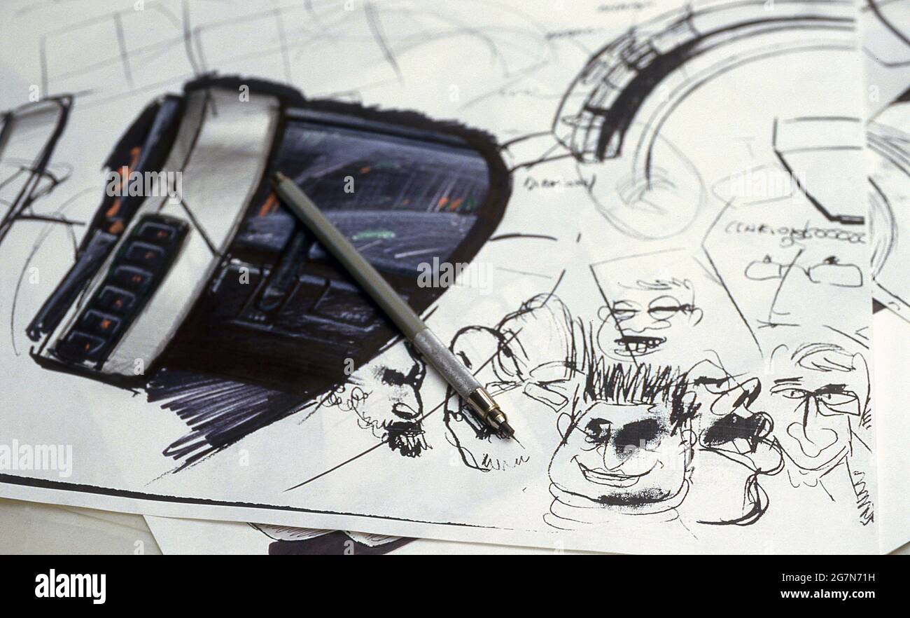 Drawings for cars at Ital Design. 20 years of the the company design ...