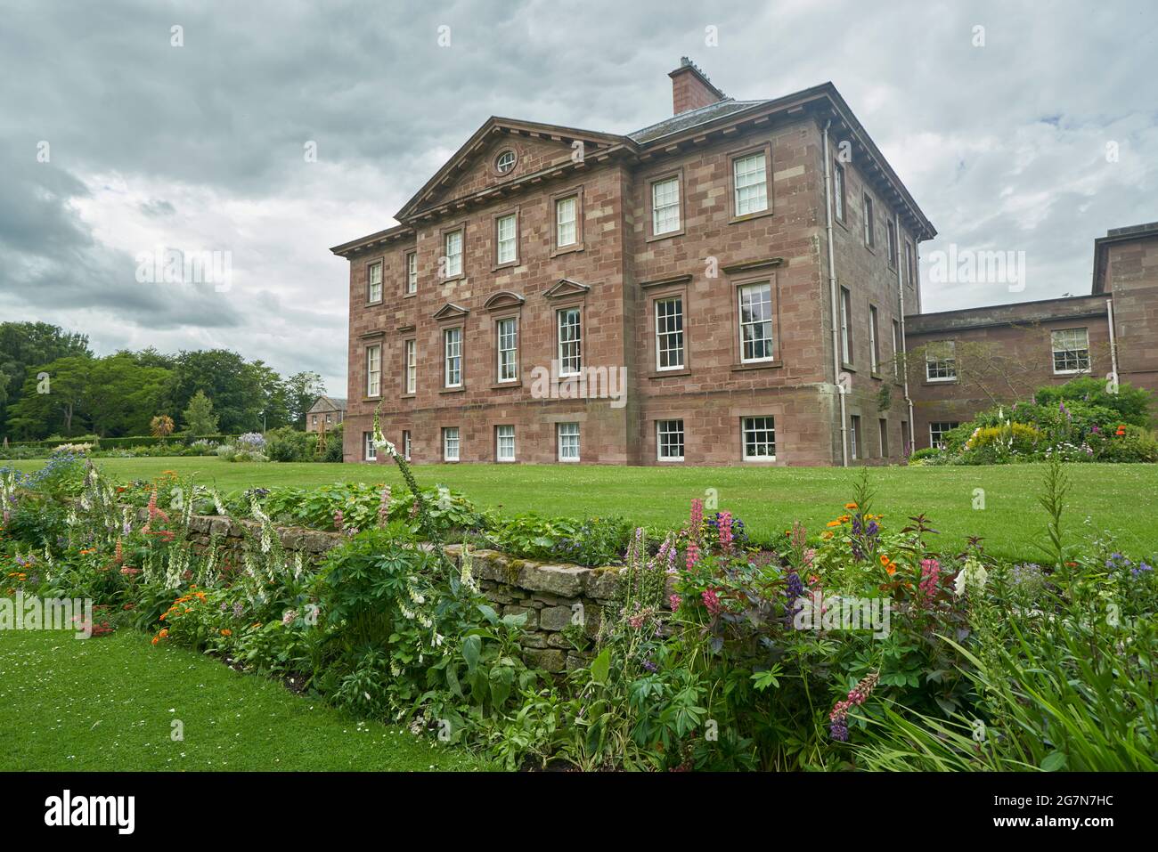 Exterior and gardens of Paxton House in the Scottish Borders. One of ...