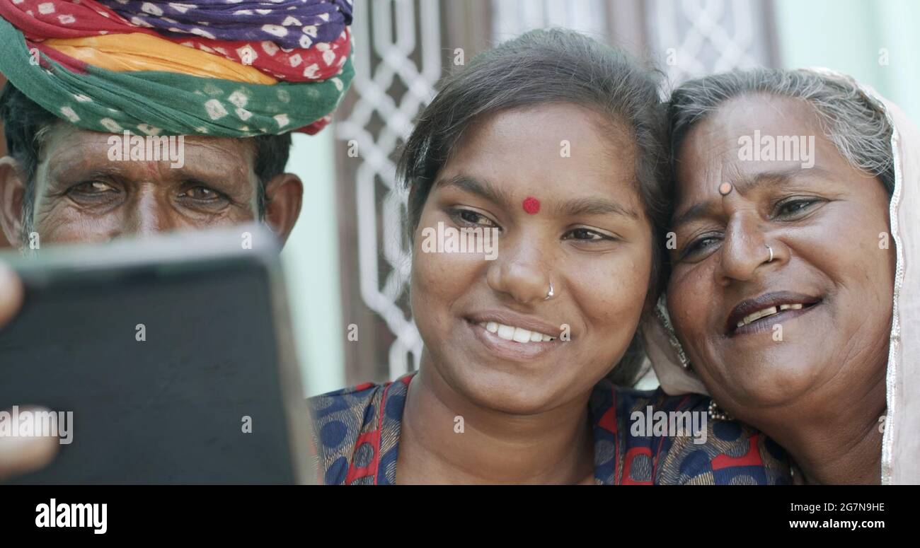 Group of indian people with headwear and bindis taking a selfie Stock ...