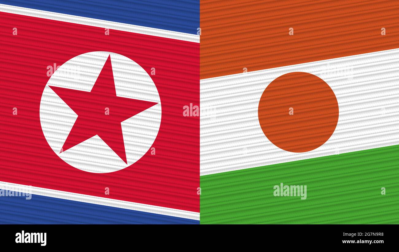 Niger and North Korea Two Half Flags Together Fabric Texture ...