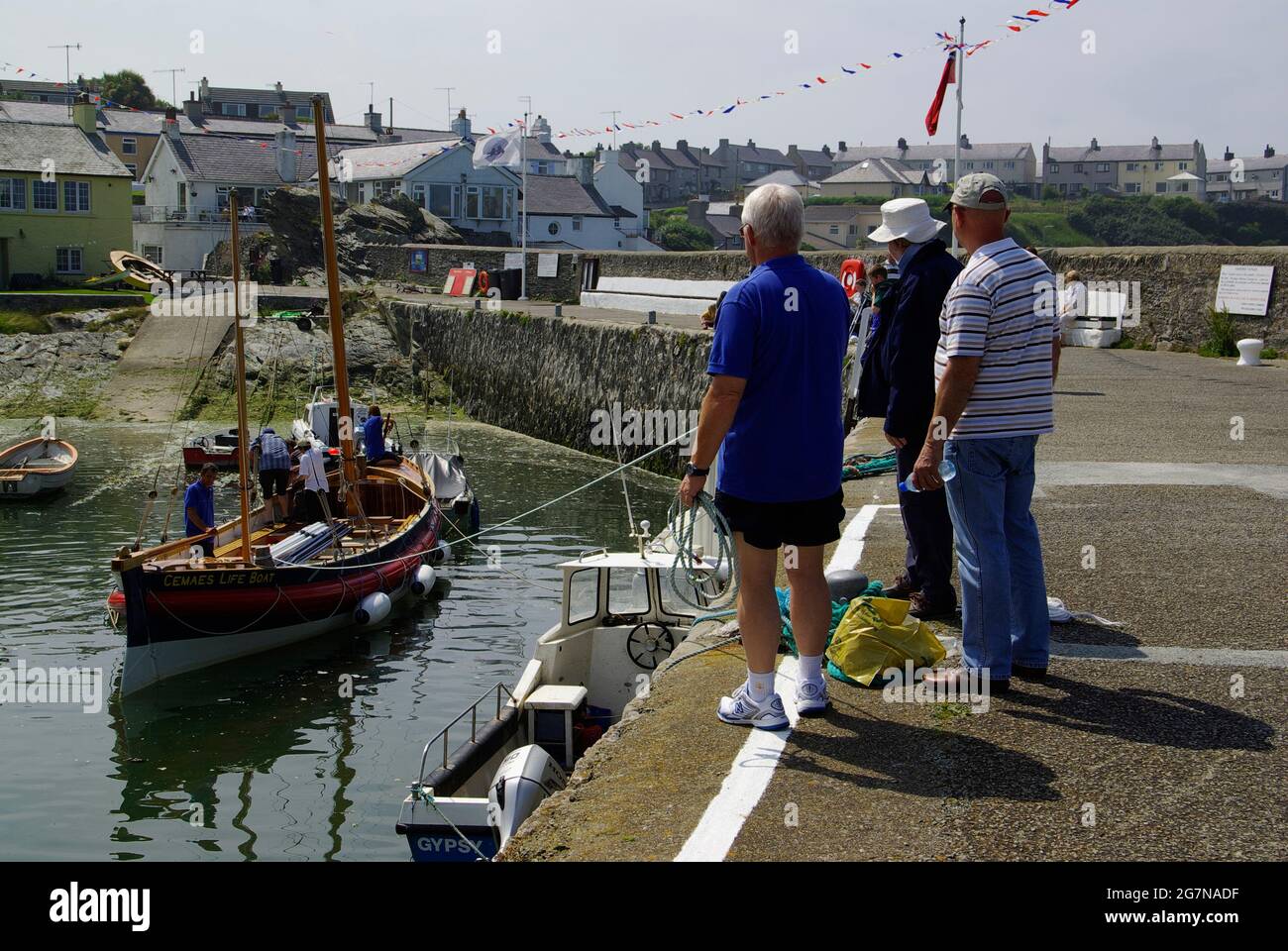 Rowing former Cemaes Bay Lifeboat. Charles Henry Ashley Stock Photo - Alamy