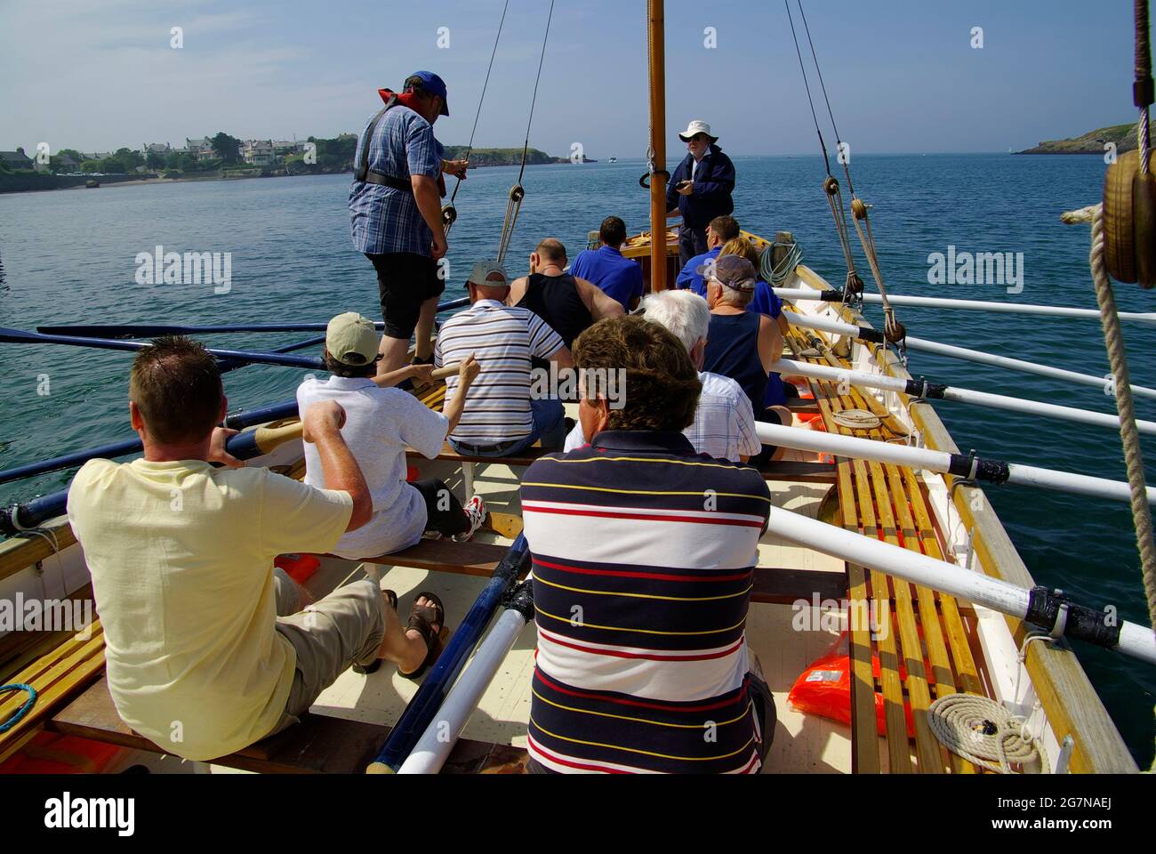 Rowing former Cemaes Bay Lifeboat. Charles Henry Ashley Stock Photo - Alamy