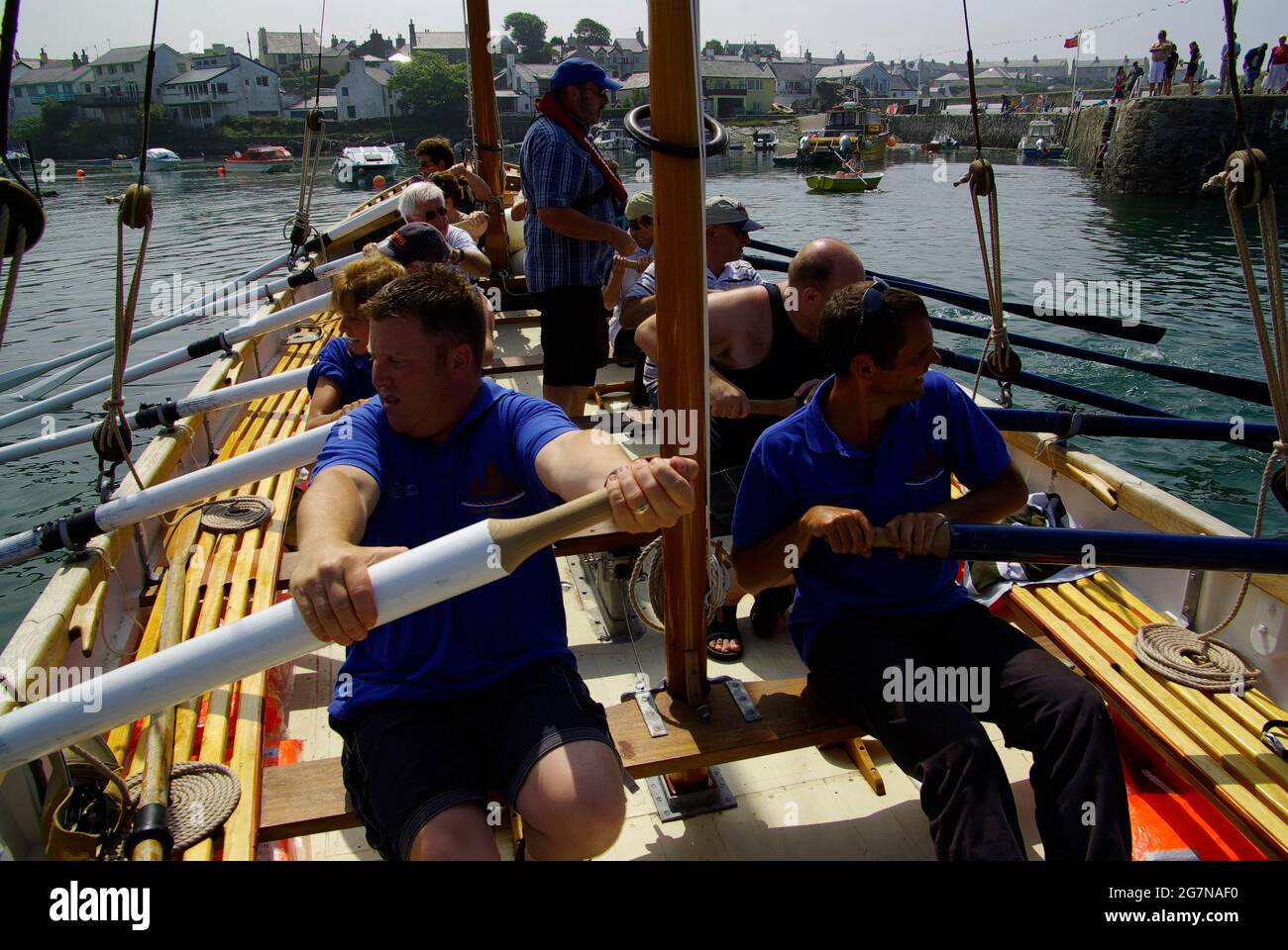 Rowing former Cemaes Bay Lifeboat. Charles Henry Ashley Stock Photo - Alamy