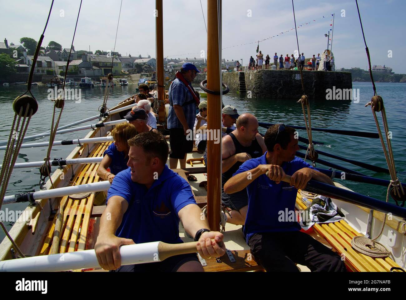 Rowing former Cemaes Bay Lifeboat. Charles Henry Ashley Stock Photo - Alamy
