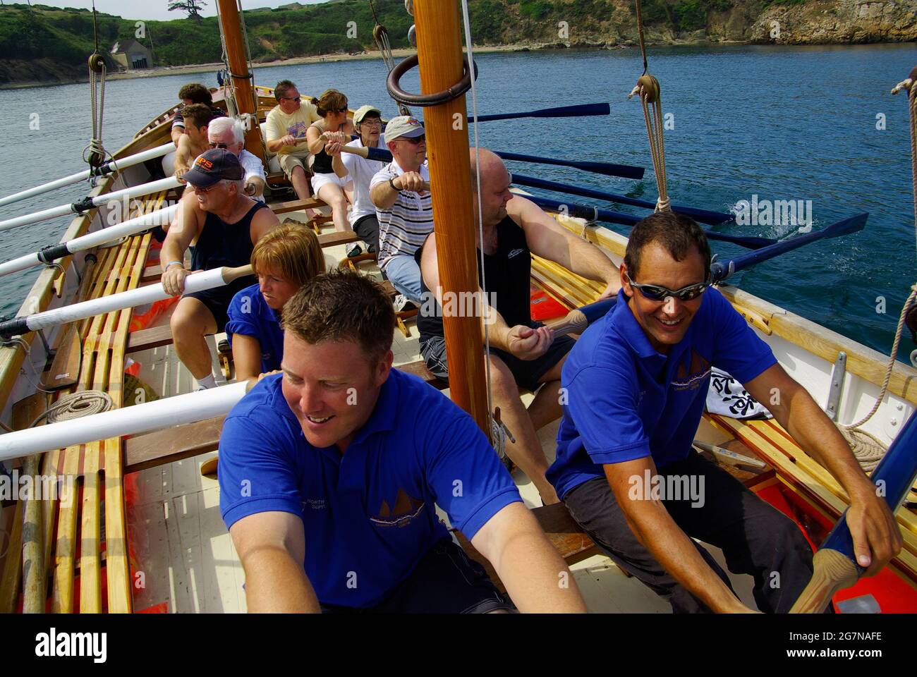 Rowing former Cemaes Bay Lifeboat. Charles Henry Ashley Stock Photo - Alamy