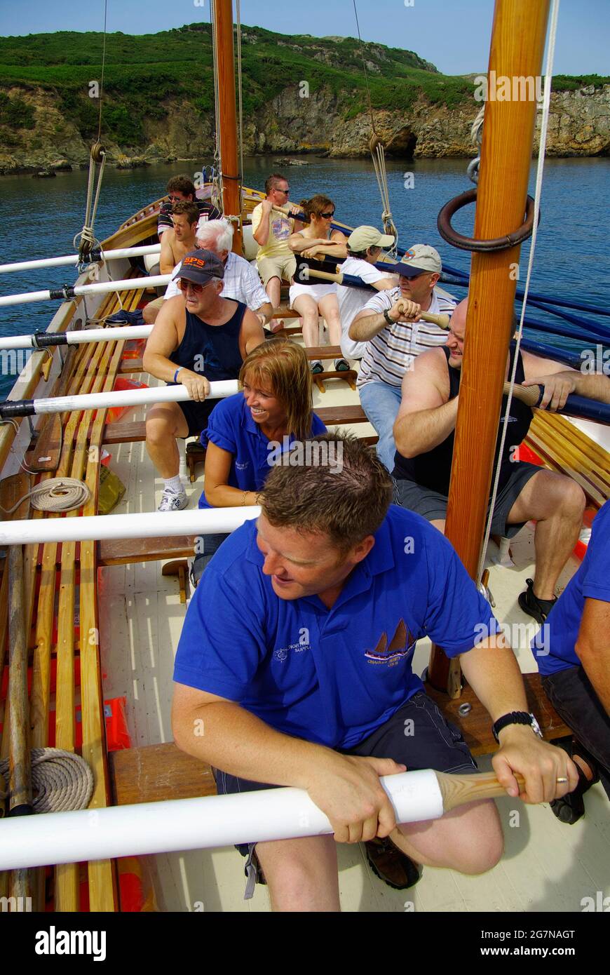 Rowing former Cemaes Bay Lifeboat. Charles Henry Ashley Stock Photo - Alamy