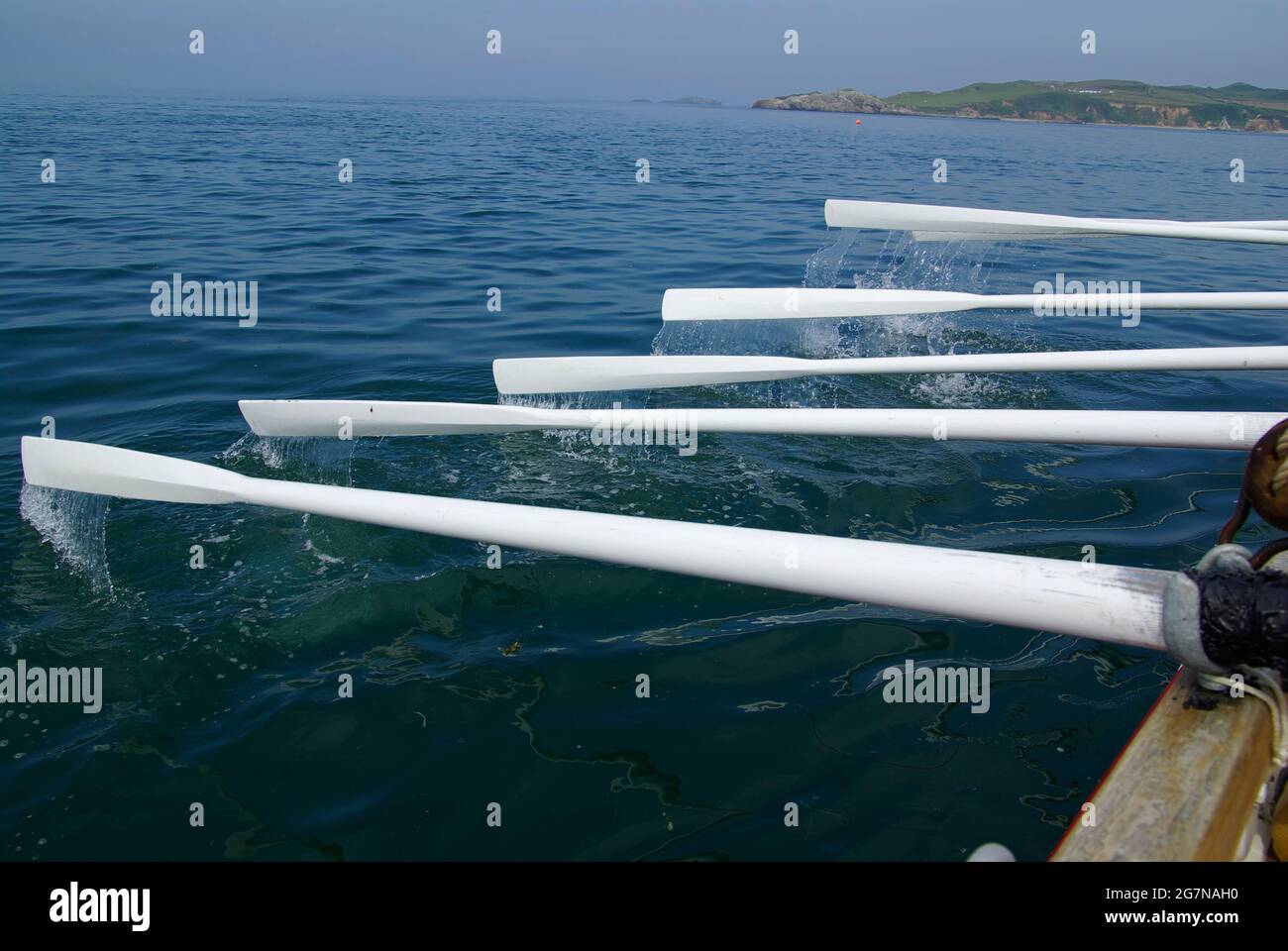 Rowing former Cemaes Bay Lifeboat. Charles Henry Ashley Stock Photo - Alamy