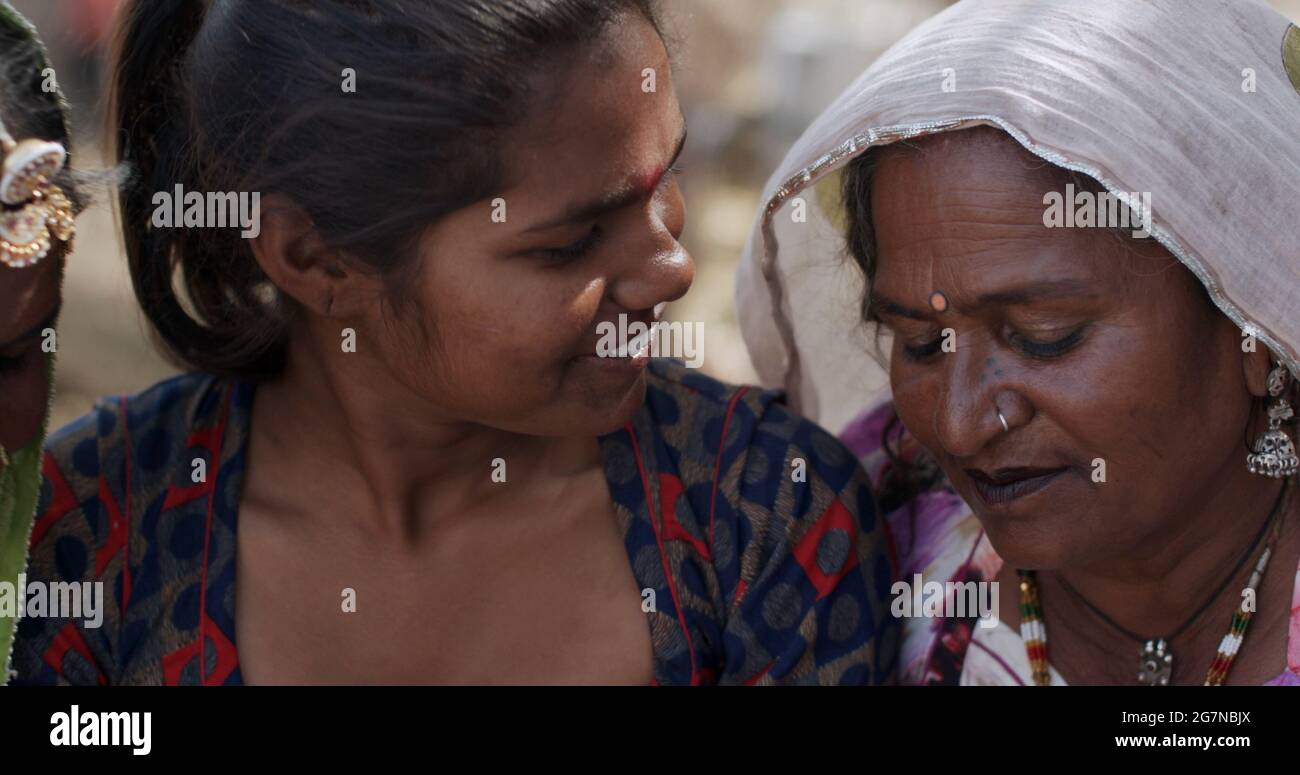 Two beautiful women from India in traditional costumes Stock Photo - Alamy