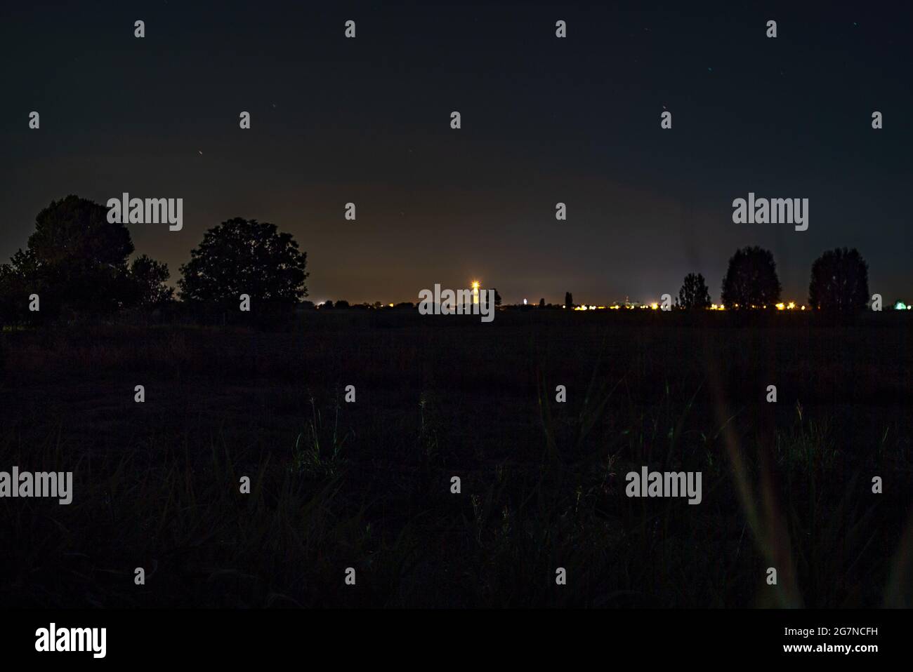Detail of landscape with Night countryside fields Stock Photo - Alamy