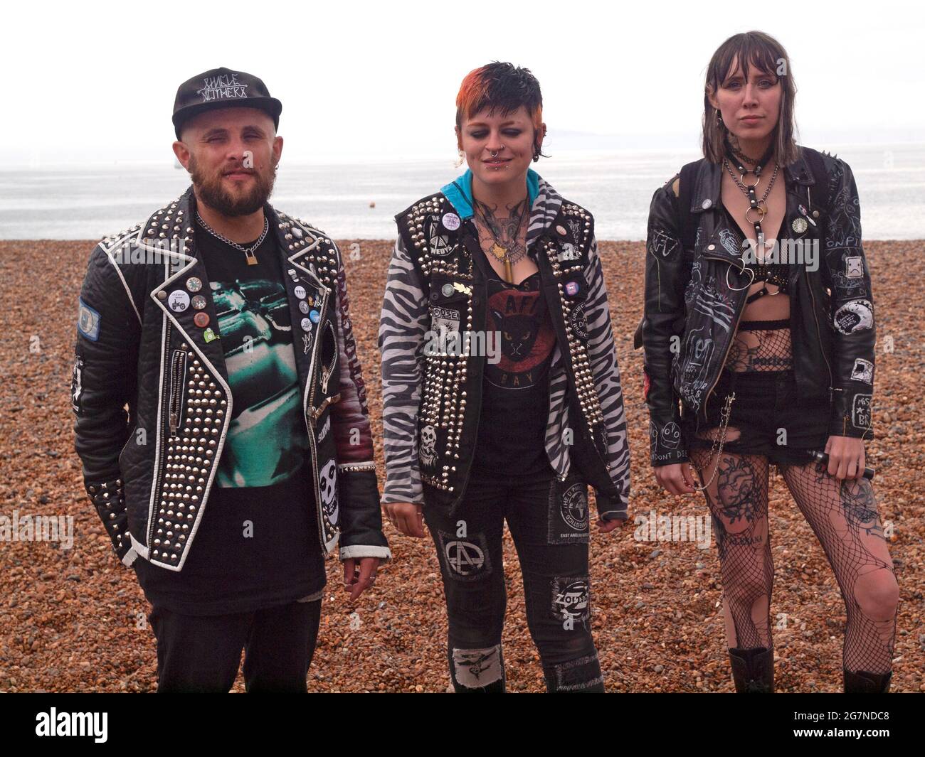 Punk friends on the beach at Brighton, England Stock Photo - Alamy
